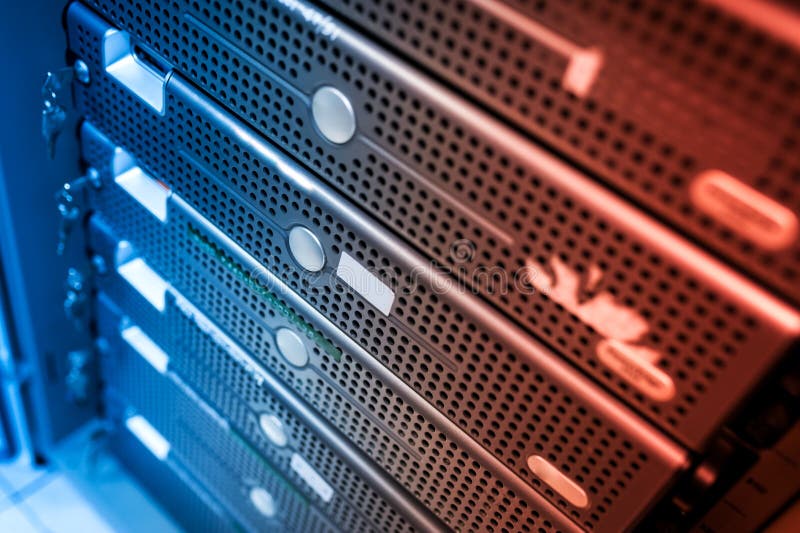 Many Powerful Servers Running in the Data Center Server Room Stock ...