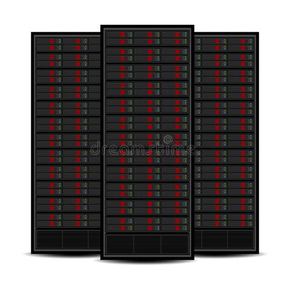 Modern Network Servers. Vector Stock Vector - Illustration of computing ...