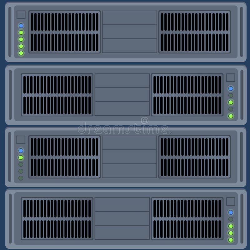 Row of Network Servers in Data Center Stock Illustration - Illustration ...