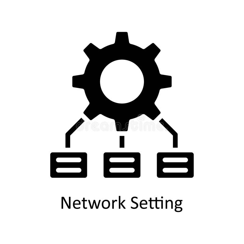 Network Setting Vector Solid Icon Design Illustration. Business and ...
