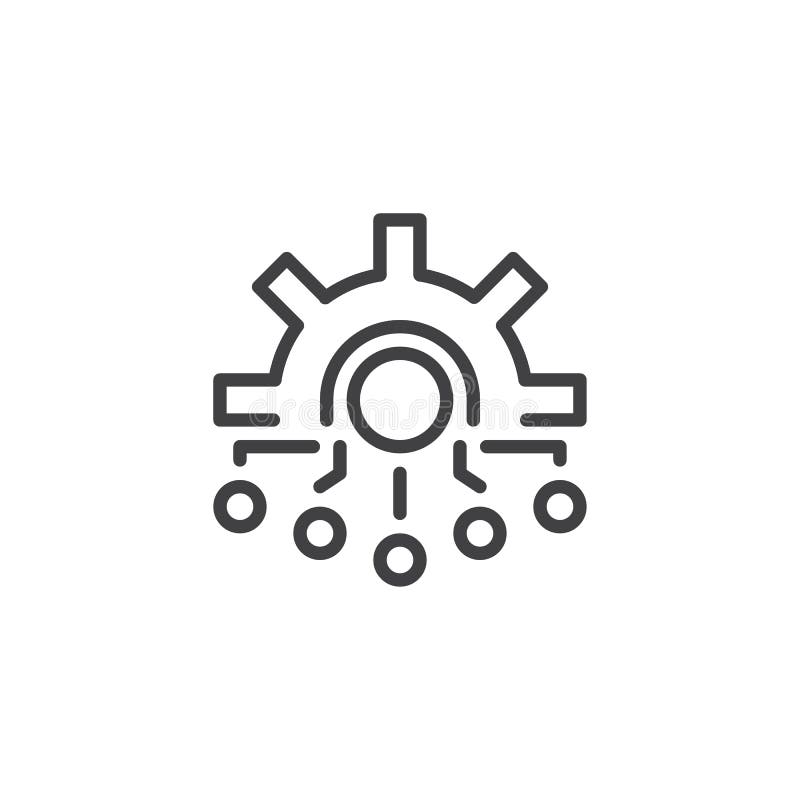 Network Settings Design Vector Line Icon Isolated Stock Vector ...