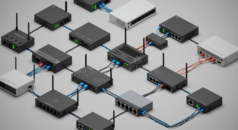 Connected Routers Stock Illustrations – 124 Connected Routers Stock ...