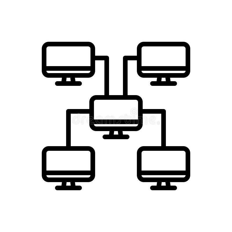 Black Line Icon for Network Share, Community and Internet Stock Vector ...
