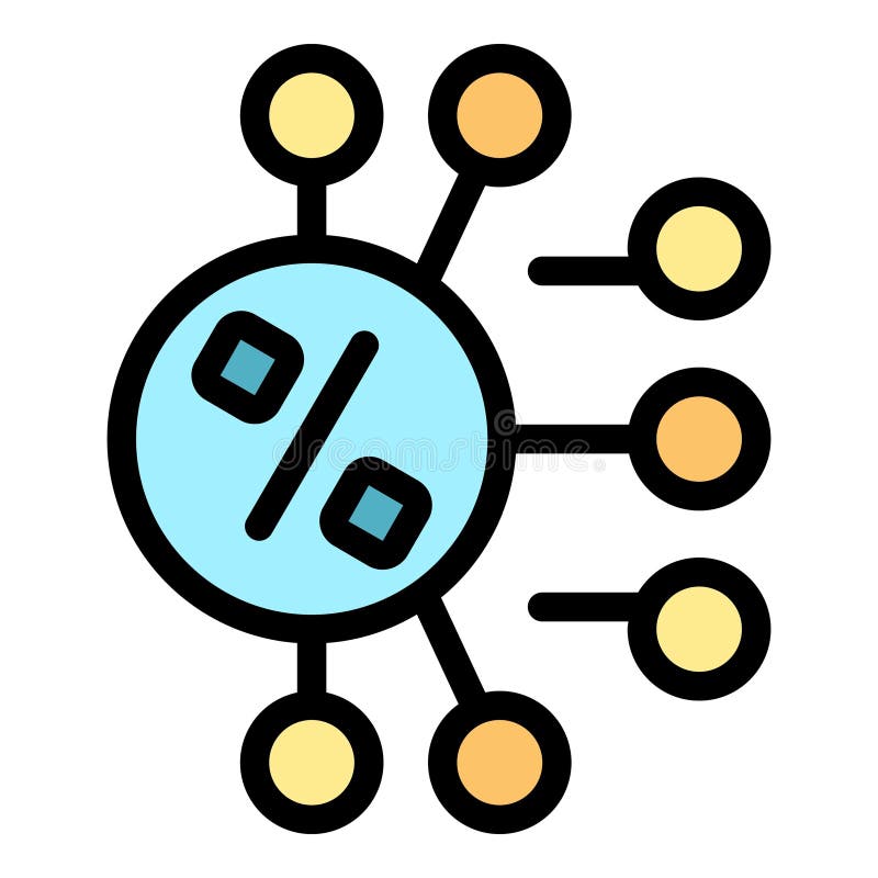 Network Sharing Percentage Symbol Connected Data Points Icon Stock ...