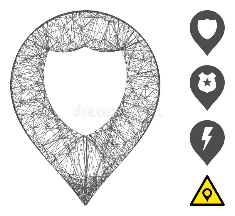 Network Shield Marker Vector Mesh Stock Vector - Illustration of ...