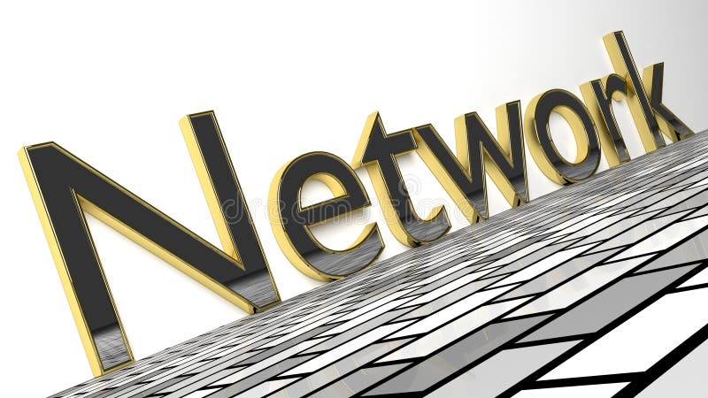 Network Sign in Gold and Glossy Letters Stock Illustration ...
