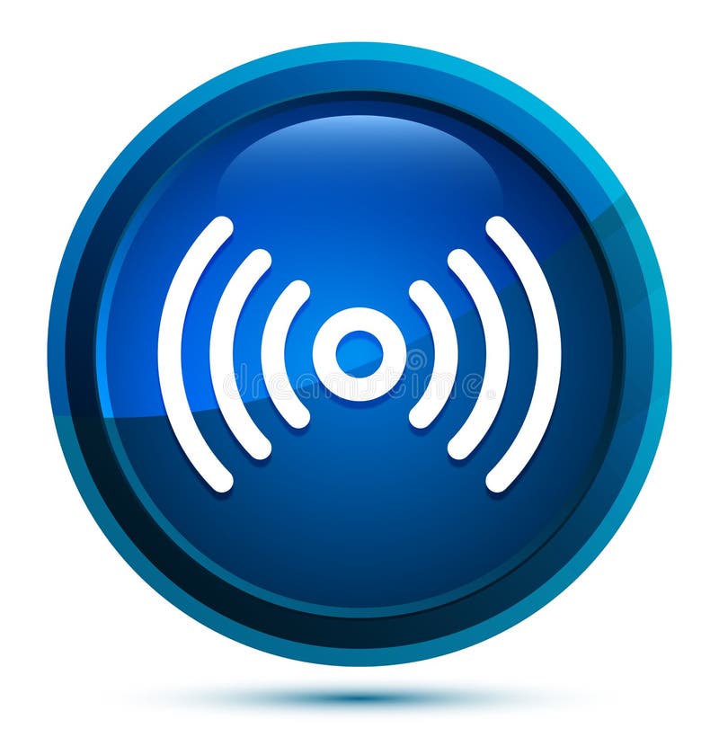Network Signal Icon Elegant Blue Round Button Illustration Stock Vector ...