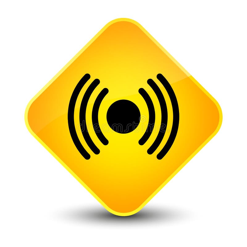 Network Signal Icon Elegant Yellow Diamond Button Stock Illustration ...