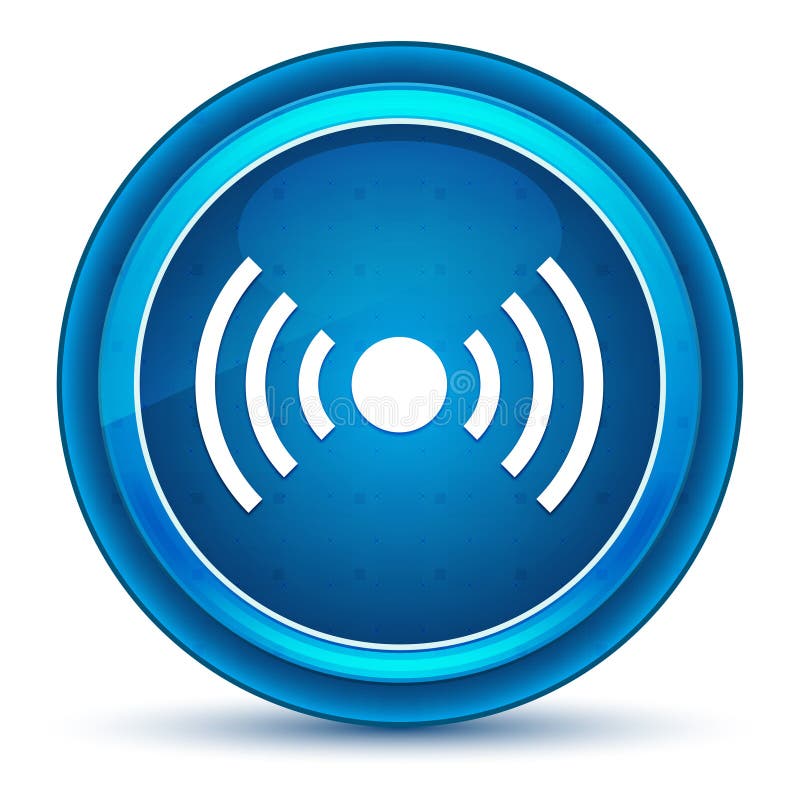 Network Signal Icon Eyeball Blue Round Button Stock Illustration ...
