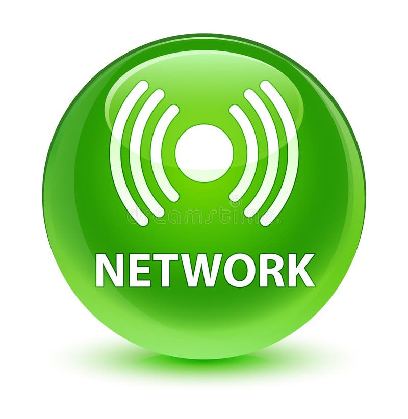 Network (signal Icon) Glassy Green Round Button Stock Illustration ...