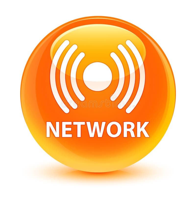 Network (signal Icon) Glassy Orange Round Button Stock Illustration ...