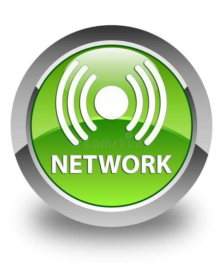 Network (signal Icon) Glossy Green Round Button Stock Illustration ...