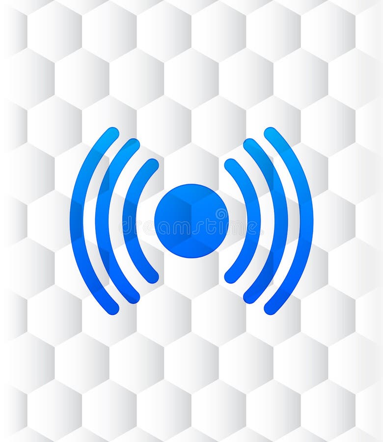 Network Signal Icon Hexagon Seamless Pattern Abstract White Background ...