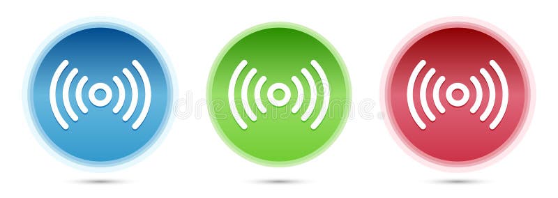 Network Signal Icon Glass Round Buttons Set Illustration Stock Vector ...