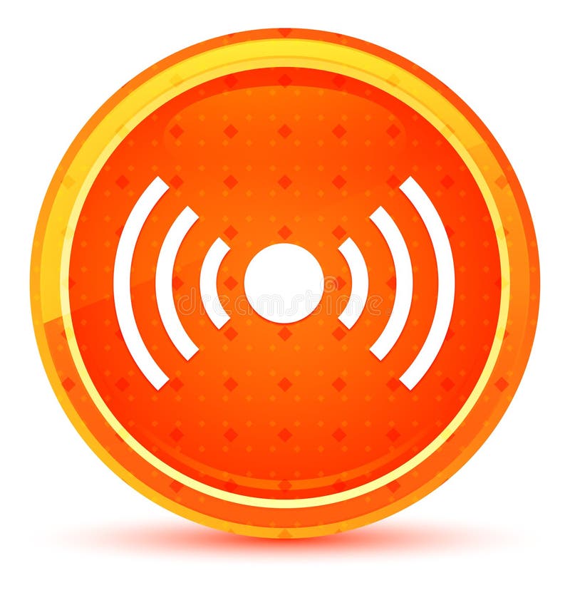 Network Signal Icon Natural Orange Round Button Stock Illustration ...