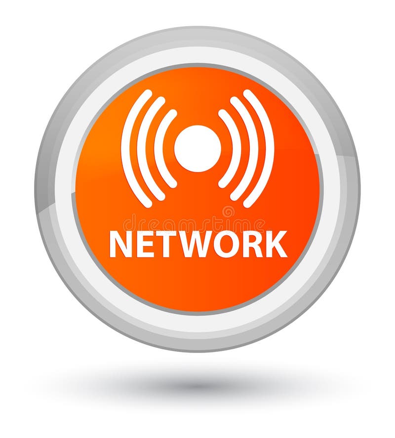 Network (signal Icon) Prime Orange Round Button Stock Illustration ...