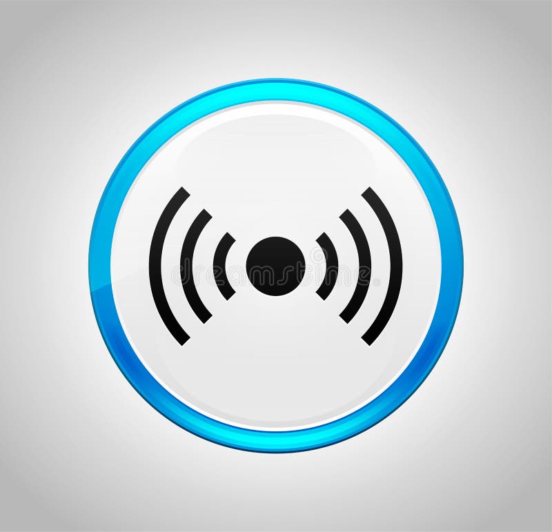 Network Signal Icon Round Blue Push Button Stock Illustration ...