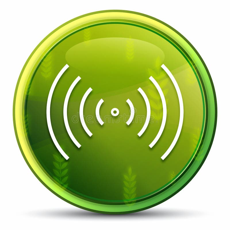 Network Signal Icon Spring Bright Natural Green Round Button ...