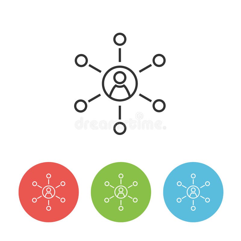 Network Single Outline Icon Stock Illustration - Illustration of ...