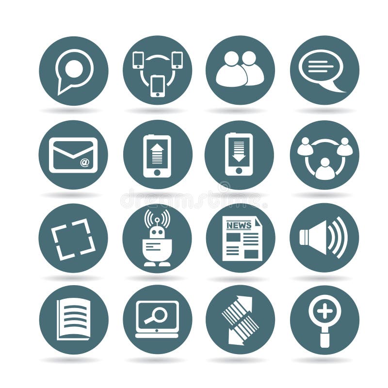 Network and Social Media Icons Stock Illustration - Illustration of ...