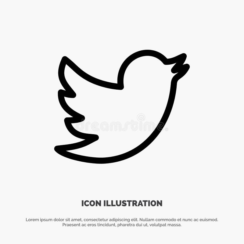 Network, Social, Twitter Line Icon Vector Editorial Photo ...