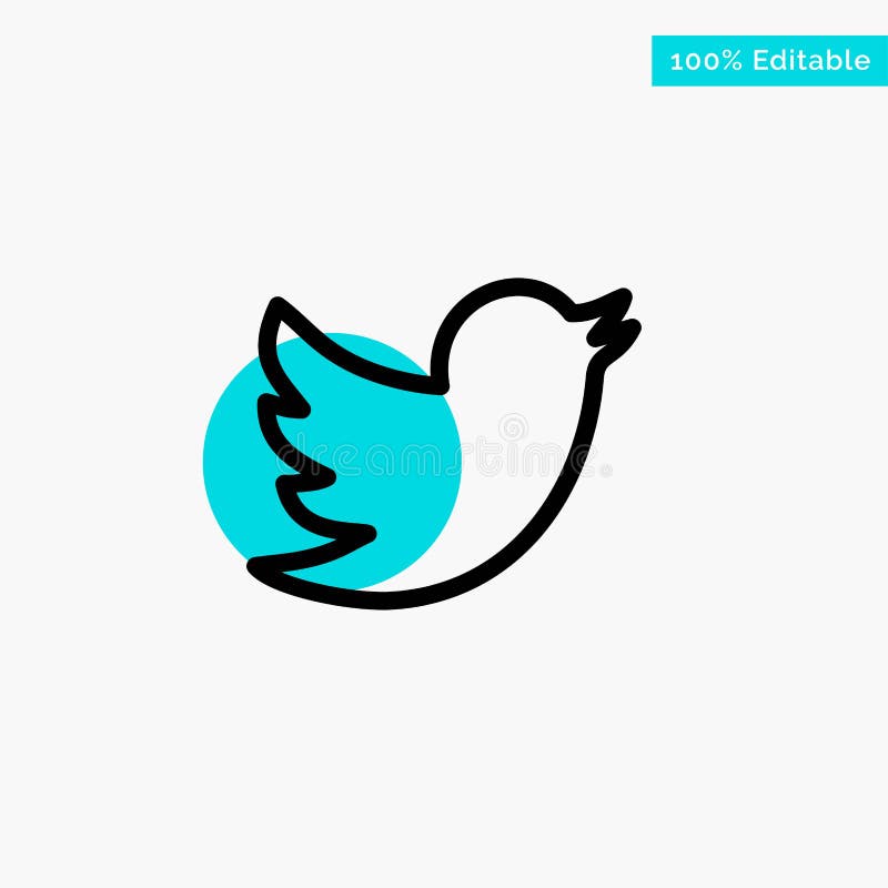 Network, Social, Twitter Turquoise Highlight Circle Point Vector Icon ...