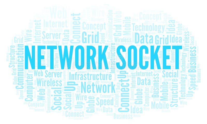 Network Socket word cloud. stock illustration. Illustration of ...