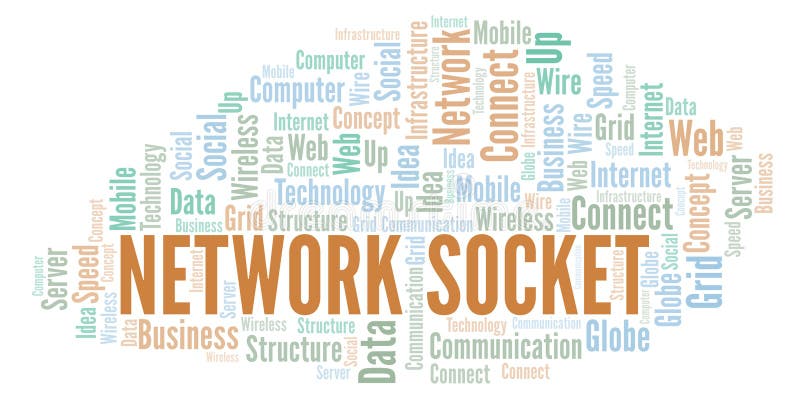 Network Socket word cloud. stock illustration. Illustration of ...