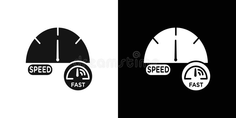 Network Speed Test Icon Flat Vector Set Outline Stock Vector ...