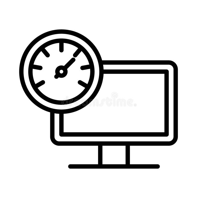 Network Speed Test Linear Logo Mark in Black and White Stock Vector ...