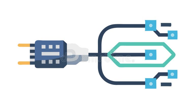 Network Splitter Icon with Multiple Connections, Vector Design ...