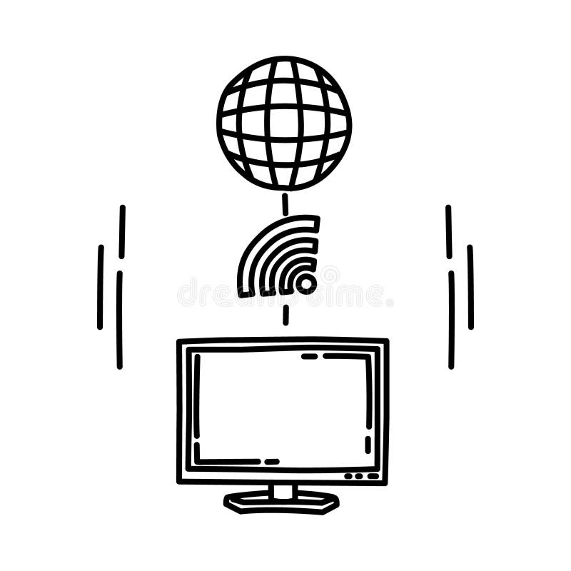 Network Status Icon. Doodle Hand Drawn or Outline Icon Style Stock ...
