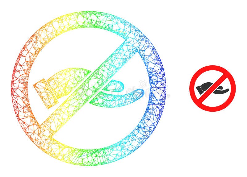 Network Stop Asking Hand Web Mesh Icon with Rainbow Gradient Stock ... Network Stop Asking Hand Web Mesh Icon with Rainbow Gradient Stock ...