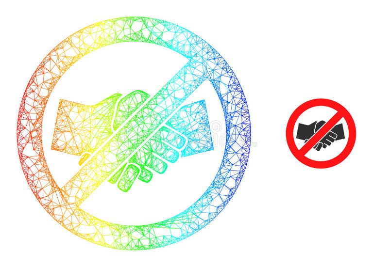 Network Stop Handshake Web Mesh Icon with Spectral Gradient Stock ...