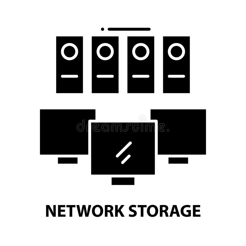Network Storage Icon, Black Vector Sign with Editable Strokes, Concept ...