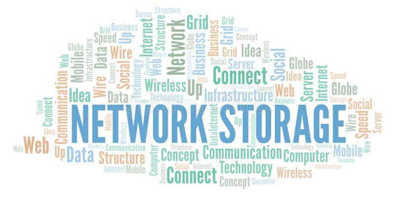 Network Storage Word Cloud. Stock Illustration - Illustration of word ...