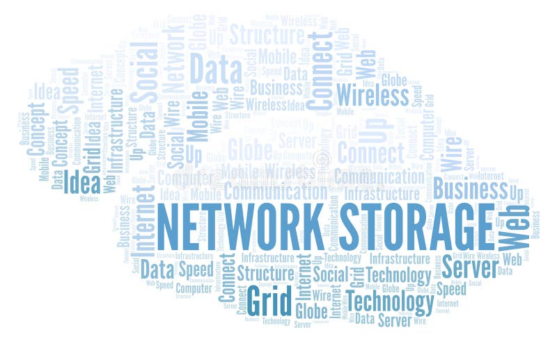 Network Storage Word Cloud. Stock Illustration - Illustration of font ...