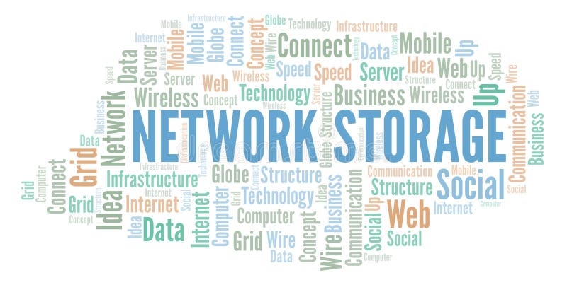 Network Storage Word Cloud. Stock Illustration - Illustration of font ...