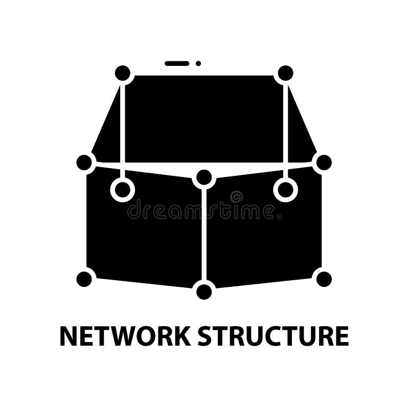 Network Structure Icon, Black Vector Sign with Editable Strokes ...