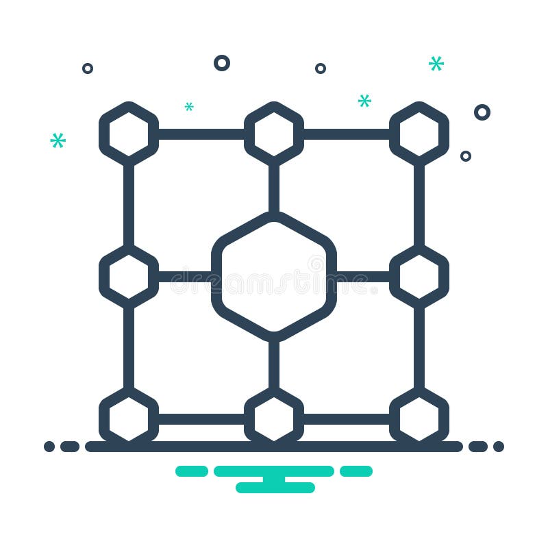 Black Mix Icon for Network Structure, Architecture and Network Stock ...