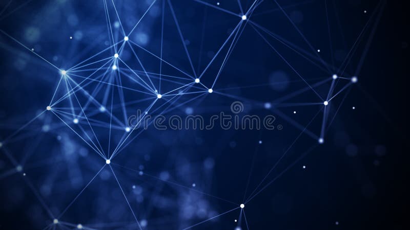 Network Structure Triangles Background with Dots and Lines. Futuristic ...