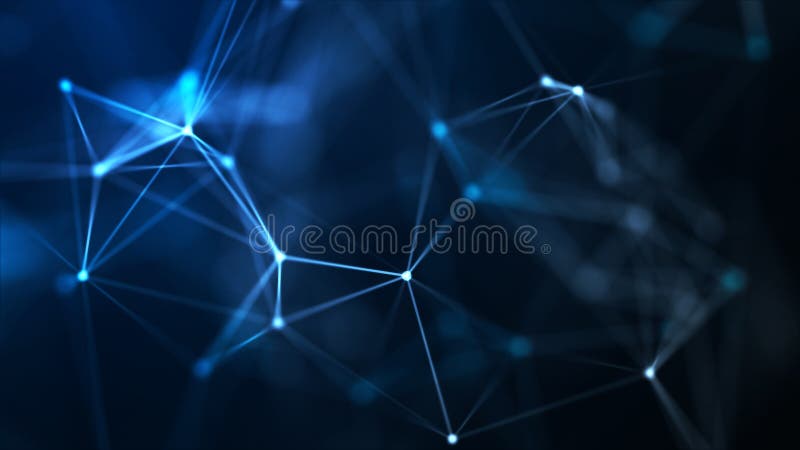 Network Structure Triangles Background with Dots and Lines. Futuristic ...
