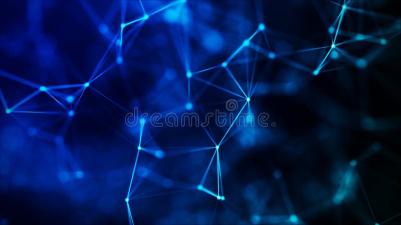 Network Structure Triangles Background with Dots and Lines. Futuristic ...