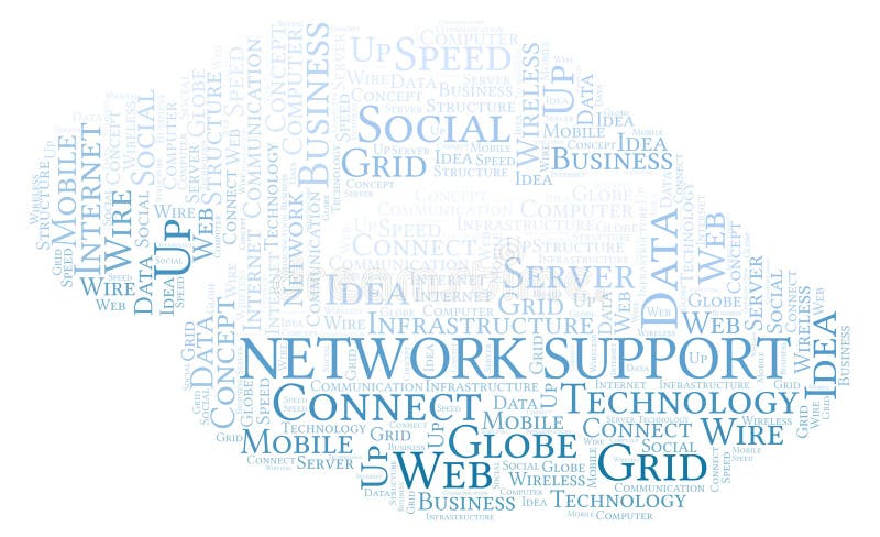 Network Support Word Cloud. Stock Illustration - Illustration of social ...
