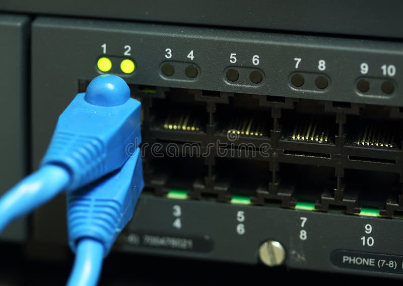 Network switch with cables stock photo. Image of broadband - 63321660