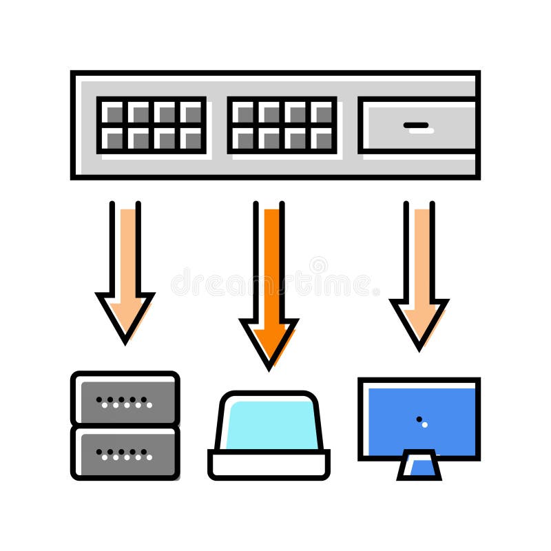 Network Switch Data Center Color Icon Vector Illustration Stock ...