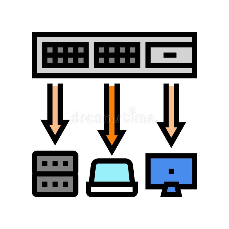 Network Switch Data Center Color Icon Vector Illustration Stock ...
