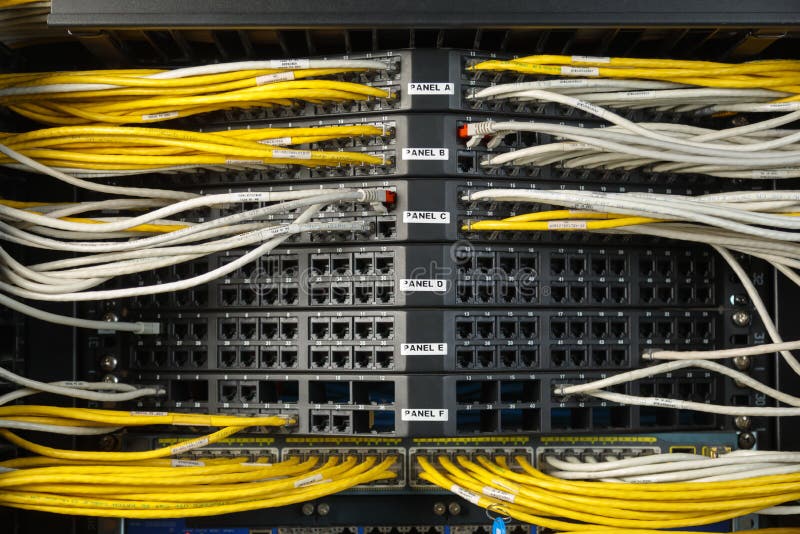 Network Switch and Ethernet Cables Stock Image - Image of jack ...