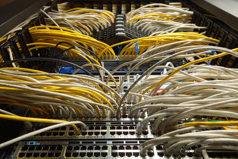 Network Switch and Ethernet Cables Stock Image - Image of local ...