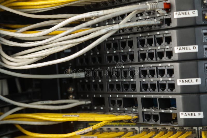 Network Switch and Ethernet Cables Stock Photo - Image of industry ...